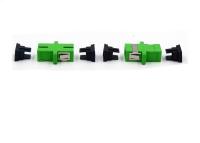 China SC APC SX SM Green Color with Metal Clips with Flange Fiber Optic Adapter for sale