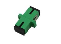 China SC APC SX SM Green Color with Metal Clips with Flange Fiber Optic Adapter for sale