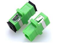 China SC APC SX Single Mode Green Color with Metal Clips with Flange Fiber Optic Adapter for sale