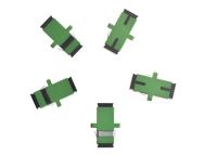 China SC APC SX Single Mode Green Color with Metal Clips with Flange Fiber Optic Adapter for sale