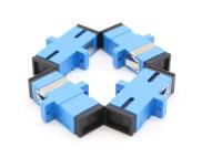China SC UPC Single Mode SX with Flange With Metal Clips Fiber Optic Adapter for sale