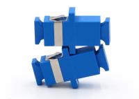 China Blue Fiber Optic LC To SC Adapter Ceramic Sleeve ABS Housing for sale
