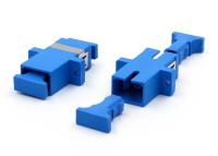 China Blue Fiber Optic LC To SC Adapter Ceramic Sleeve ABS Housing for sale