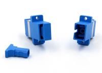 China Blue Fiber Optic LC To SC Adapter Ceramic Sleeve ABS Housing for sale