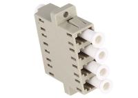 China FTTX FTTH Fiber Optic Connector Adapters Quad With Flange for sale