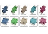 China LC UPC OM3 Quad Fiber Optic Adapters Connectors With Flange for sale