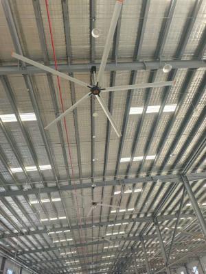 China Variable Frequency Control HVLS Commercial Ceiling Fans 24ft For Manufacturing Plants for sale