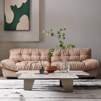 China Stainless Steel Coffee Table 1300x1200x310mm Brushed Gold Marble Top for sale