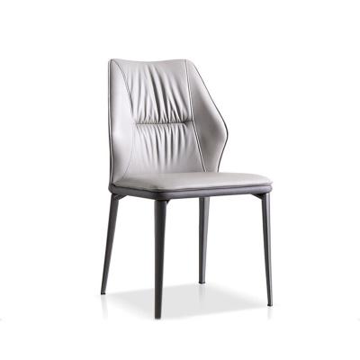 China Dining Chair Metal Frame Leather Upholstery High Back Restaurant 460x500x840mm for sale