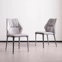 China Dining Chair Metal Frame Leather Upholstery High Back Restaurant 460x500x840mm for sale