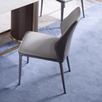 China Dining Chair Metal Frame Leather Upholstery High Back Restaurant 460x500x840mm for sale