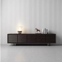 China Matt Bronze Dark Wood Media Console Black Solid Oak TV Cabinet for Hotel for sale