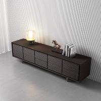 China Matt Bronze Dark Wood Media Console Black Solid Oak TV Cabinet for Hotel for sale