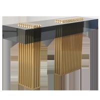 China Stainless Steel Console Table 160x40x85cm Brushed Gold Acrylic Top Metal Legs Living Room for sale