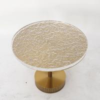 China Brushed Gold Stainless Steel Round End Table with Acrylic Top 500mm Diameter for sale