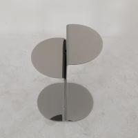 China Stainless Steel Round Side Table 300mm Diameter Bright Gold Shiny Black Metal Base for sale
