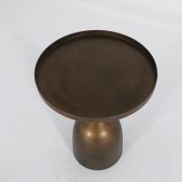 China Round Stainless Steel End Table 500mm Diameter Antique Bronze Base Living Room for sale