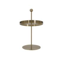 China Round Stainless Steel Side Table 500mm Diameter Matte Champagne Gold Base for sale
