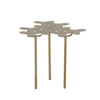 China Stainless Steel Champagne Gold Side Table 550mm Dia Mirror Finish All Metal End Table for sale
