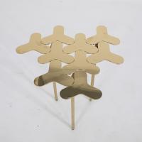 China Stainless Steel Champagne Gold Side Table 550mm Dia Mirror Finish All Metal End Table for sale