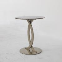 China Brown Marble Metal Side Table Matt Bronze Marble Top Side Table for sale