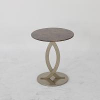 China Brown Marble Metal Side Table Matt Bronze Marble Top Side Table for sale