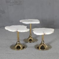 China White Gold Granite Top End Table Shiny Silver Side Table Granite Top for sale