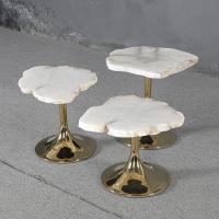 China White Gold Granite Top End Table Shiny Silver Side Table Granite Top for sale