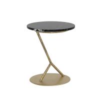 China Round Stainless Steel End Table Antique Bronze 450mm Dia 550mm Height Marble Top for sale