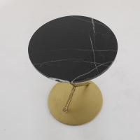 China Round Stainless Steel End Table Antique Bronze 450mm Dia 550mm Height Marble Top for sale