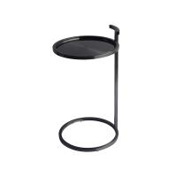 China Stainless Steel Side Table Satin Black 350mm Dia 550mm Height Hotel Bedroom for sale