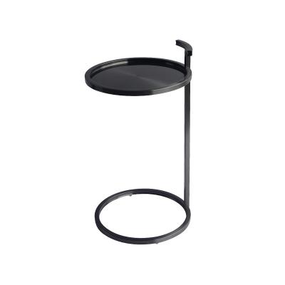 China Stainless Steel Side Table Satin Black 350mm Dia 550mm Height Hotel Bedroom for sale