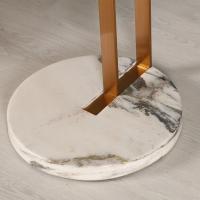 China Brushed Gold Stainless Steel Side Table with Natural Marble Top Dia 500mm for sale