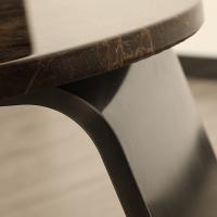 China Brushed Matte Black Coffee Table Marble Top Stainless Steel Base Dia 400mm for sale