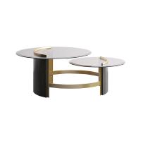 China Stainless Steel Rectangle Coffee Table Brushed Gold Finish 800x481mm Tempered Glass Top for sale