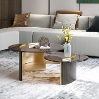 China Stainless Steel Rectangle Coffee Table Brushed Gold Finish 800x481mm Tempered Glass Top for sale