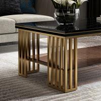 China Rectangular Marble Coffee Table 1300x700x450mm Stainless Steel Gold Mirror Finish for sale