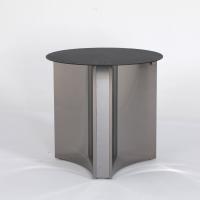 China Round Marble Dining Table 1500mm Stainless Steel Legs Matte Silver Restaurant for sale