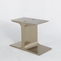 China Matte Rectangle Metal Dining Table Champagne Gold Marble Dining Room Table for sale