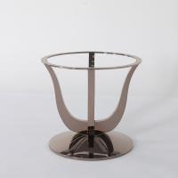 China Round Marble Top Dining Table 1300mm Shiny Rose Gold Stainless Steel Base for sale
