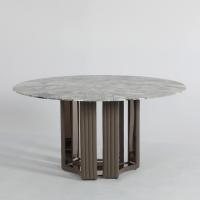 China Gold Marble Top Dining Room Table Mirrored Marble Dining Table 8 Seater for sale