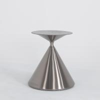 China Matte Brown Gold Marble Dining Table 1500mm Stainless Steel Base Restaurant for sale