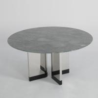 China Mirrored Marble And Iron Dining Table Round Marble Table With Gold Base for sale
