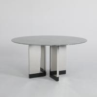 China Mirrored Marble And Iron Dining Table Round Marble Table With Gold Base for sale
