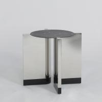 China Mirrored Marble And Iron Dining Table Round Marble Table With Gold Base for sale
