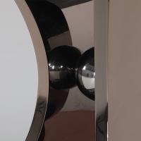 China Rose Gold Stainless Steel Dining Table 1500mm Marble Top Metal Legs Round for sale