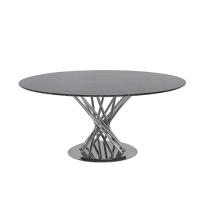 China Mirrored 48 Round Marble Dining Table For Restaurant And Dining Room for sale