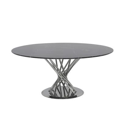 China Mirrored 48 Round Marble Dining Table For Restaurant And Dining Room for sale
