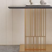 China Stainless Steel Console Table 1500x400x800mm Brushed Gold Metal Base Hotel Living Room for sale