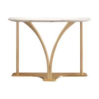 China Stainless Steel Console Table 1500x400x850mm Brushed Gold Marble Top Hotel Villa Living Room for sale